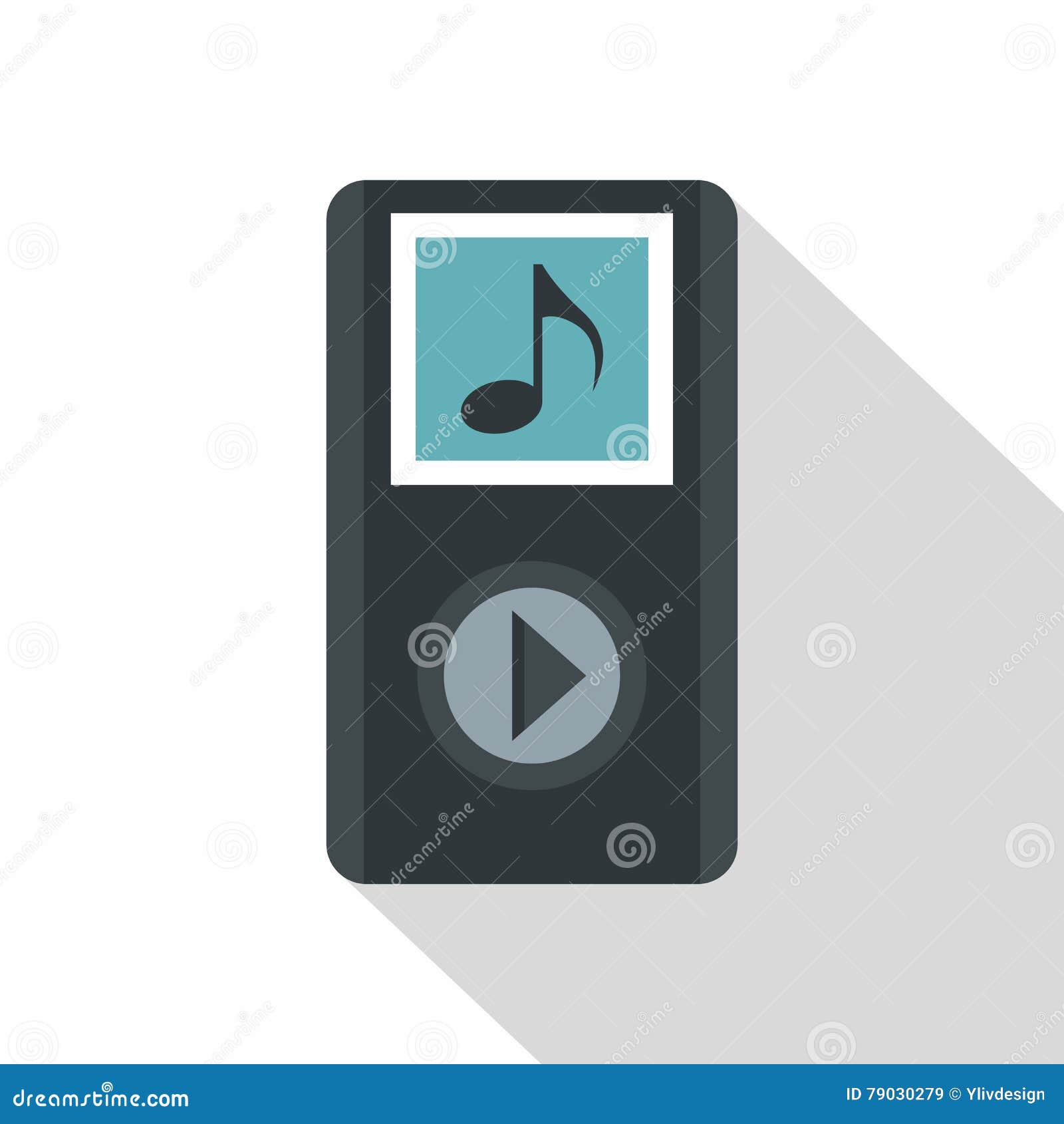Audio Player Icon, Flat Style Stock Vector - Illustration of cable ...