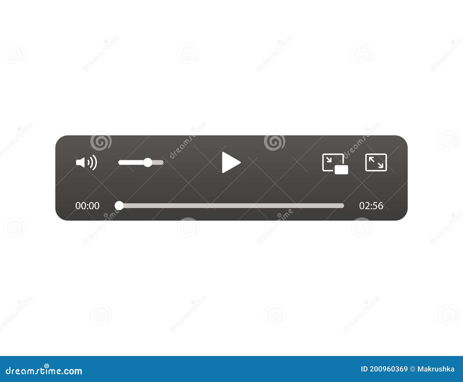 Audio Player. Multimedia Controller with Radio Button, Sound Slider and ...