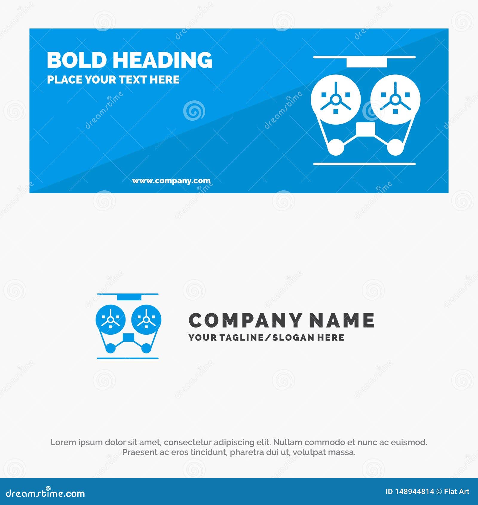 Audio, Player, Record, Recorder, Reel SOlid Icon Website Banner and ...