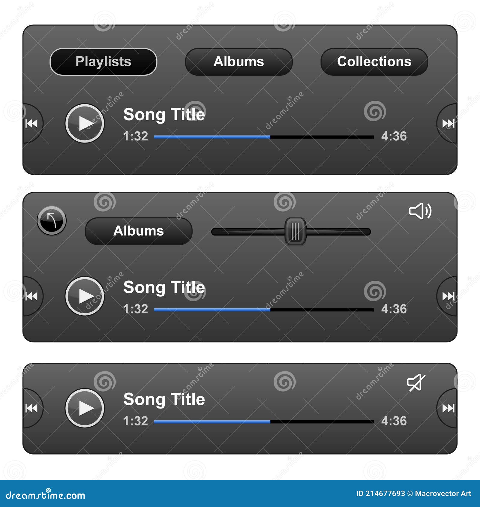 Audio Player Design Vector Illustration Stock Vector - Illustration of ...