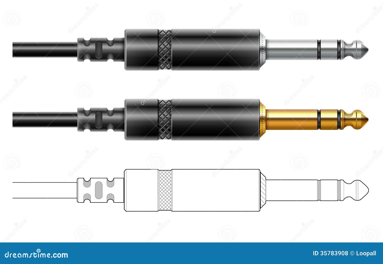 Audio Plug for Connection Sound Equipment Stock Vector - Illustration ...