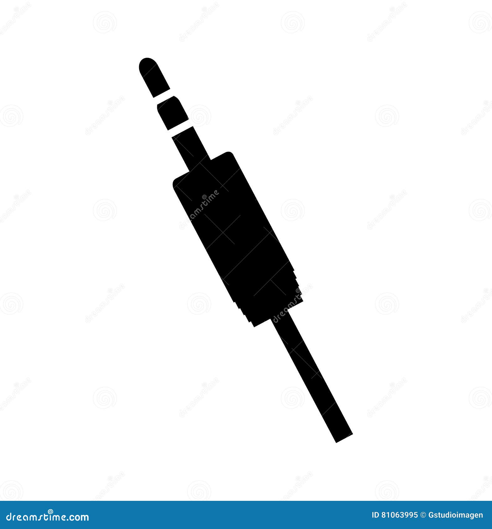 Audio plug connector icon stock vector. Illustration of connect - 81063995