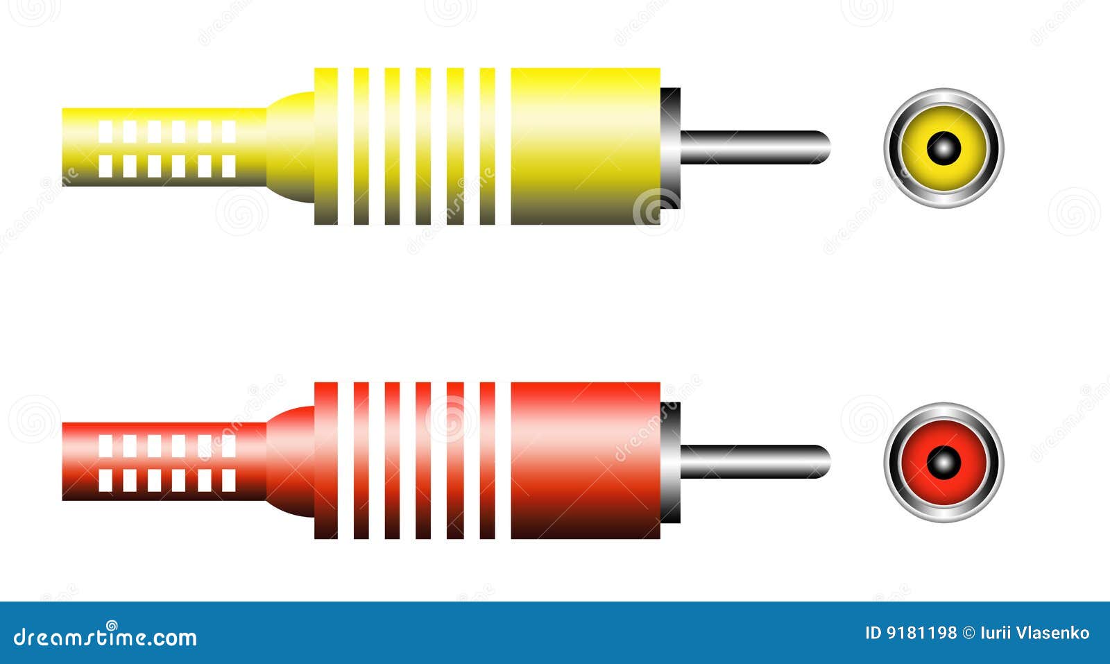 Audio plug rca stock illustration. Illustration of electronics - 9181198