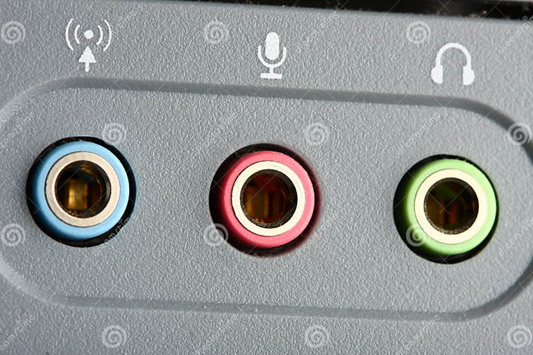 Audio ports stock photo. Image of isolated, mainboard - 14218752