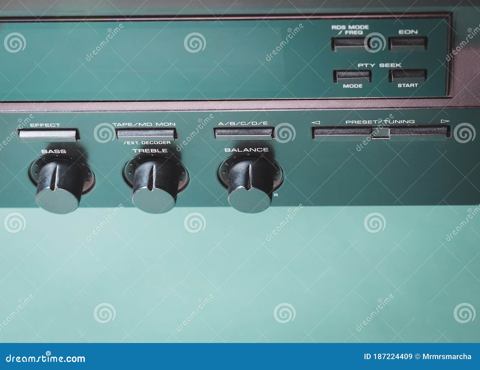 Close-up of Volume Controls Panel. Audio Receiver Control Panel ...
