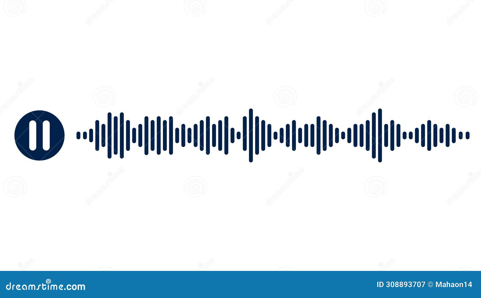 Audio record wave stock vector. Illustration of speech - 308893707