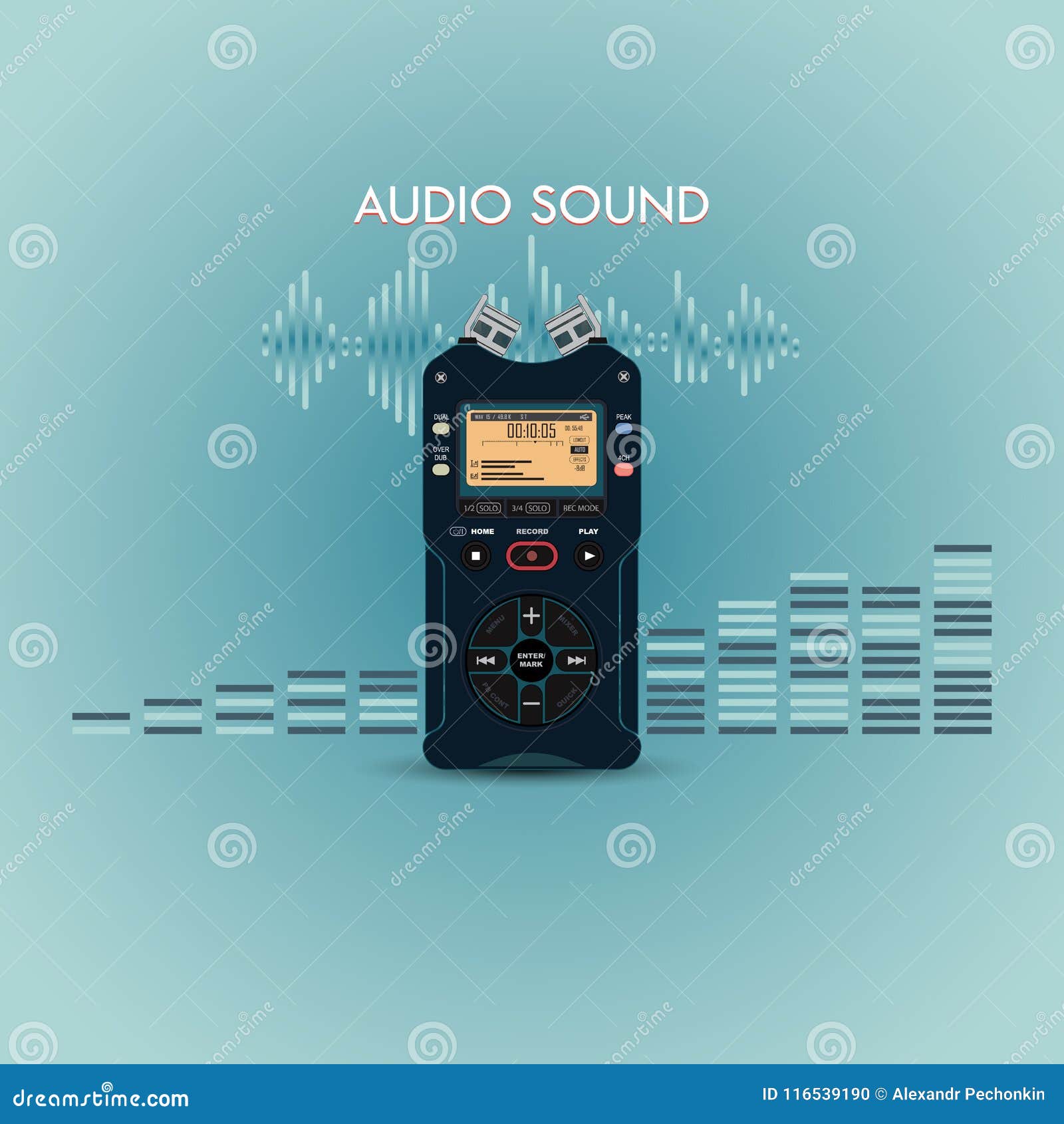 Audio Recorder Sound stock vector. Illustration of multimedia - 116539190