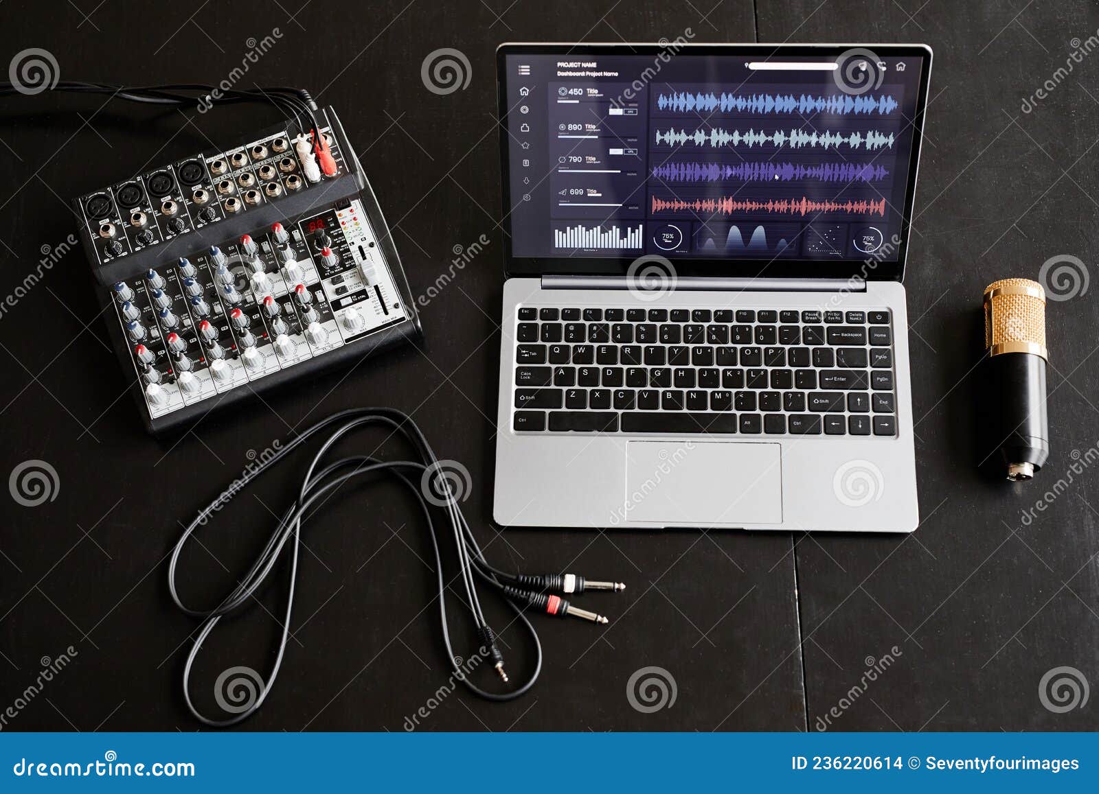 Audio Recording Background stock photo. Image of work - 236220614