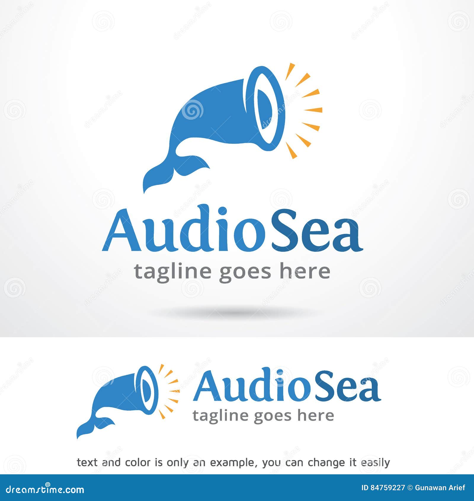 Audio Sea Logo Template Design Vector Stock Vector - Illustration of ...