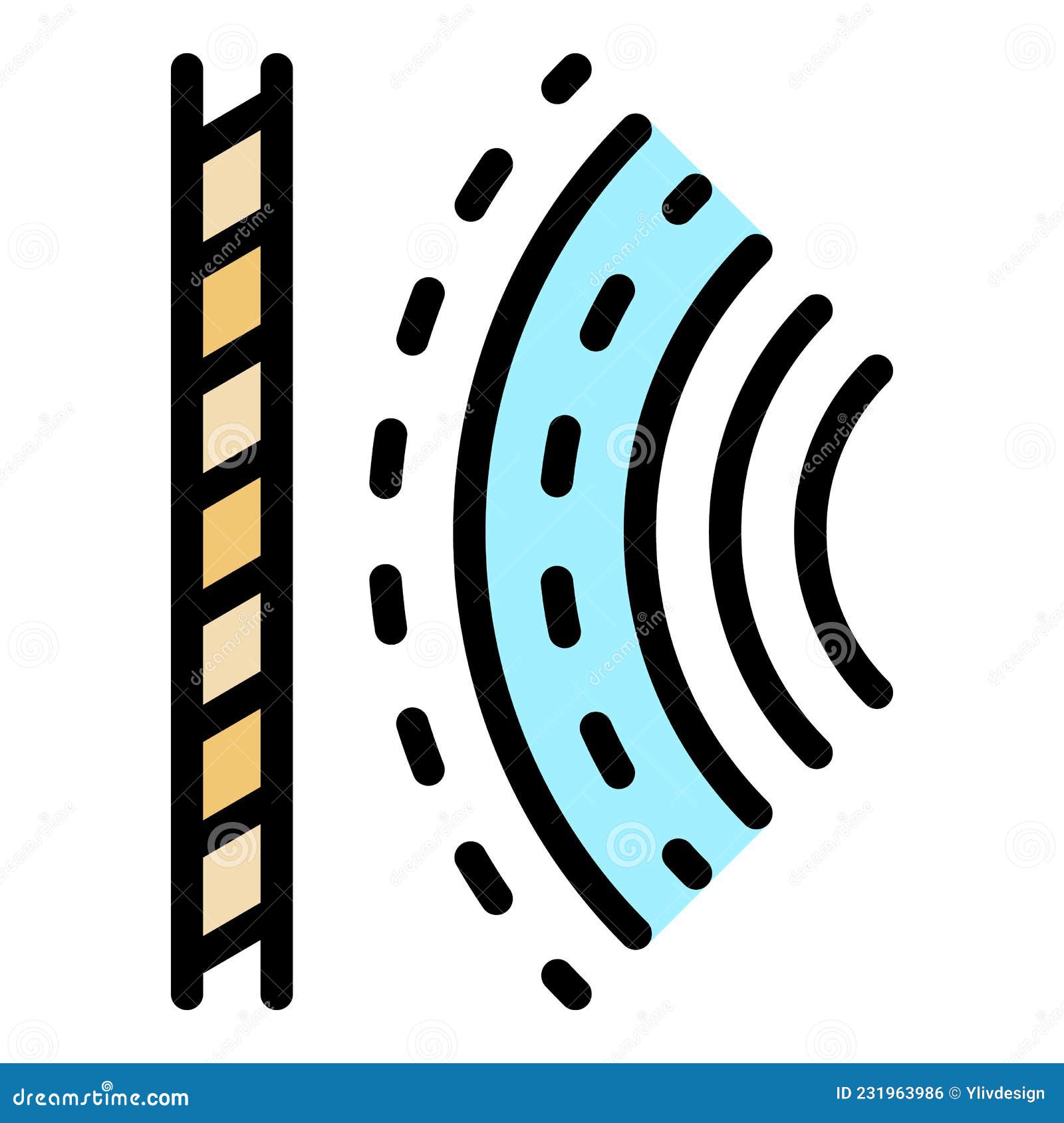 Audio Signal Icon Color Outline Vector Stock Vector - Illustration of ...