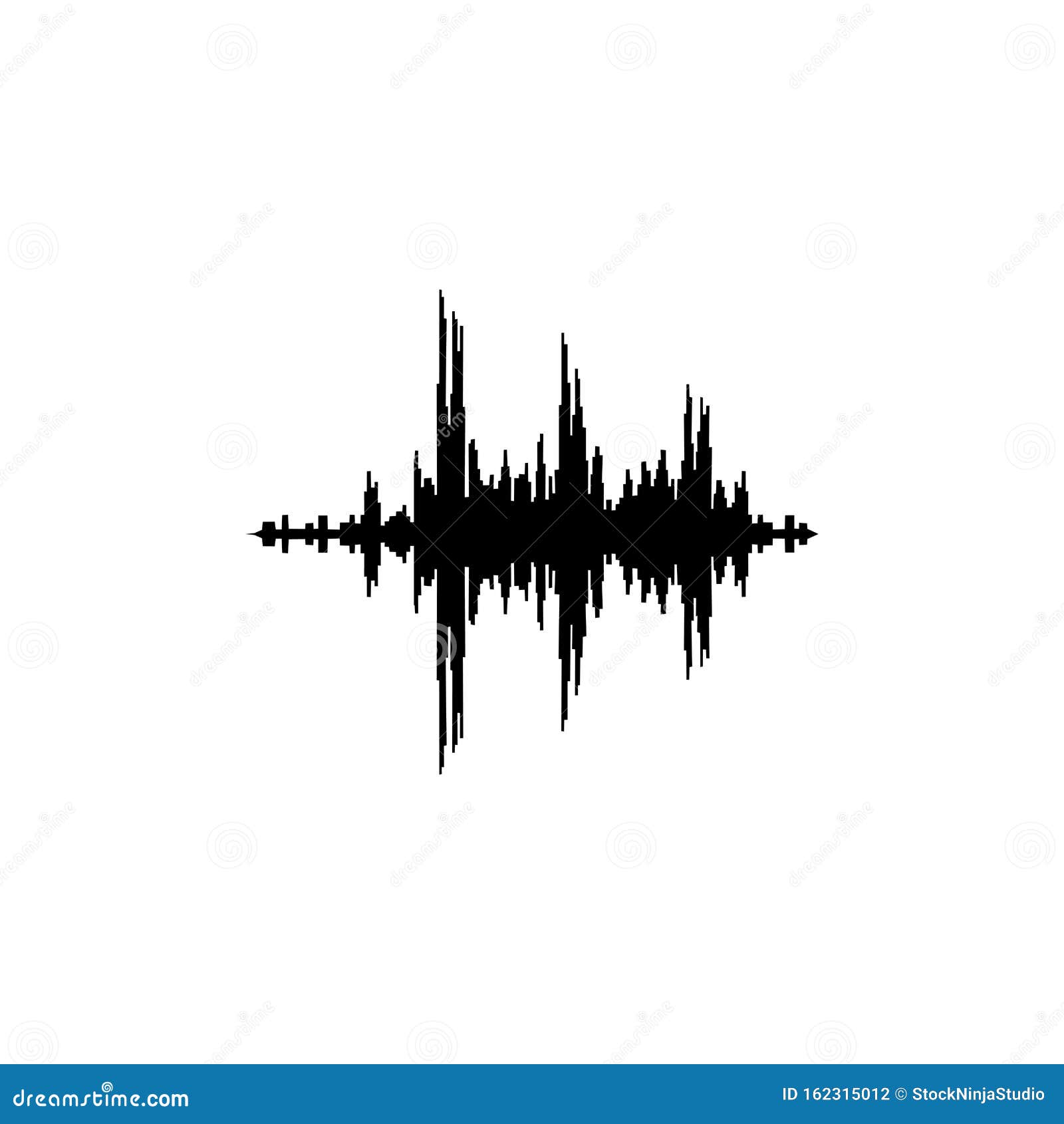 Audio Signal Icon in Flat Style Vector for Apps, UI, Websites. Black ...