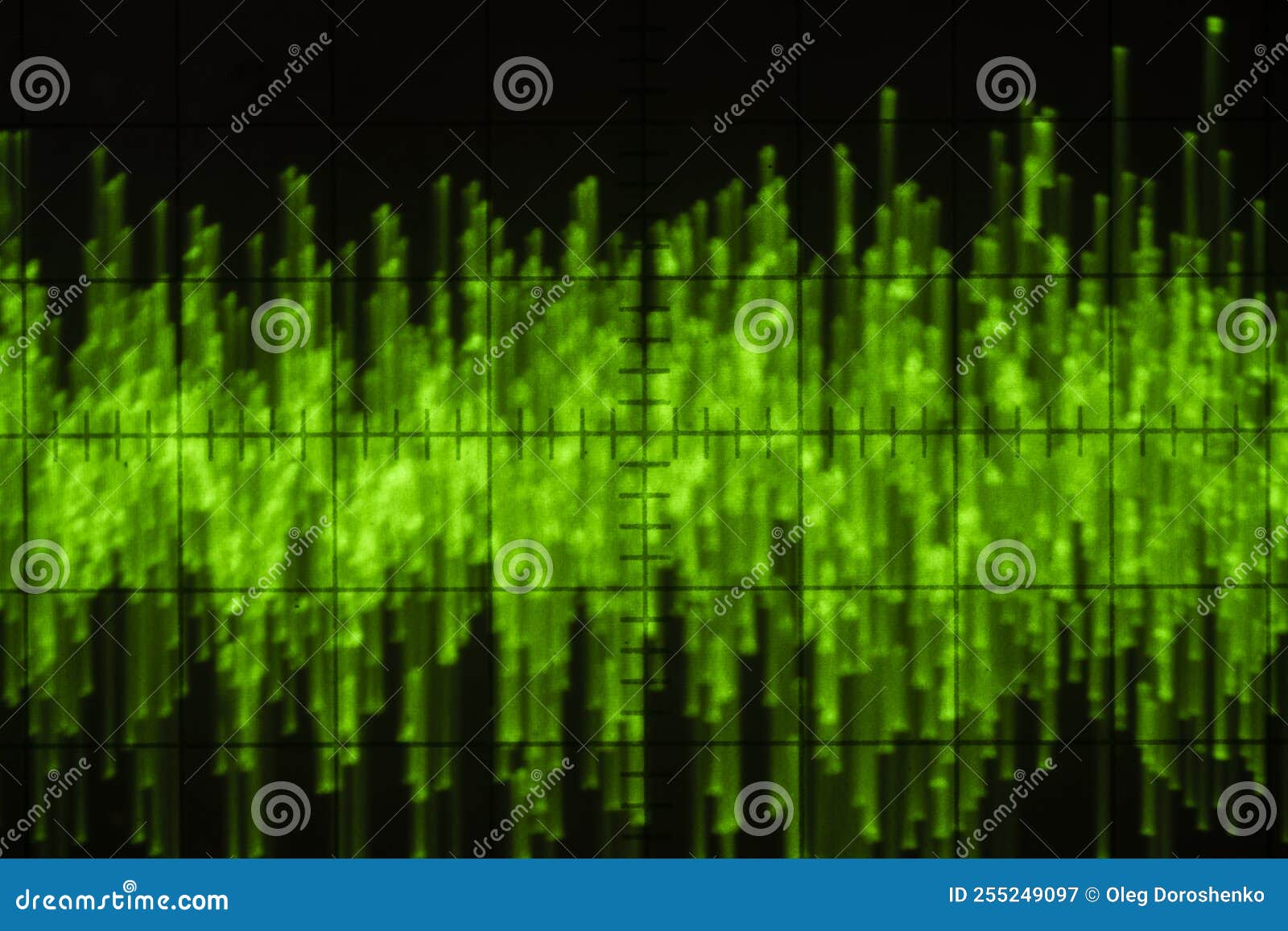 Audio Signal on Oscilloscope Screen. Communication and Electronics ...