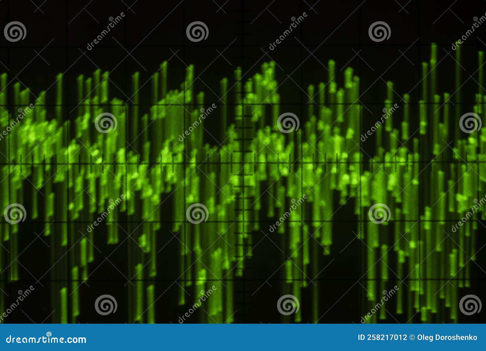 Audio Signal on Oscilloscope Screen. Communication and Electronics ...
