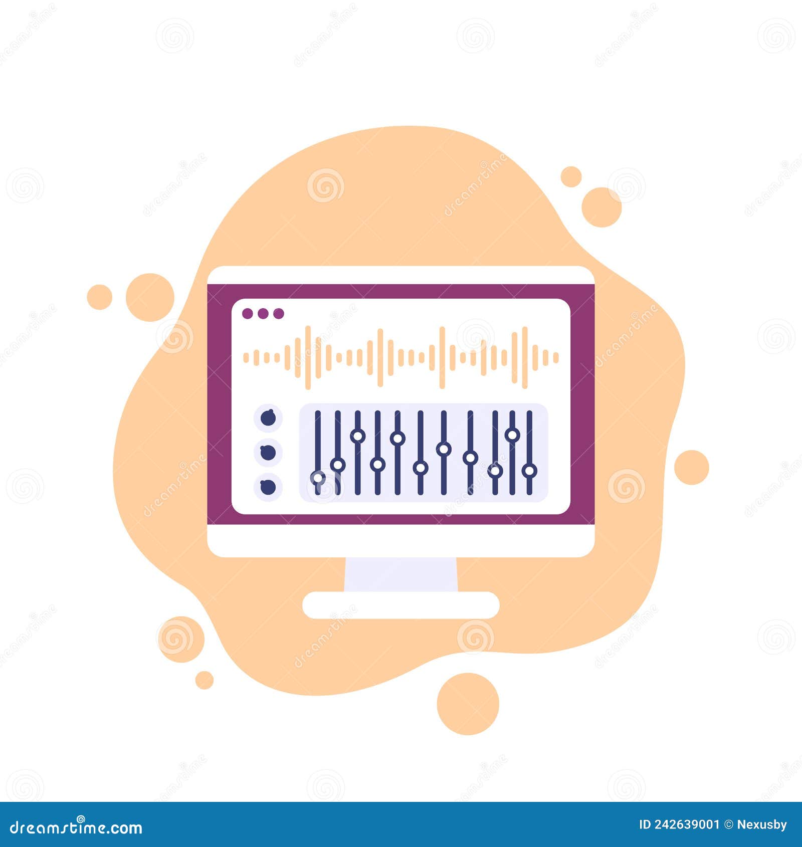 Audio and Sound Editing Vector Icon Stock Vector - Illustration of ...