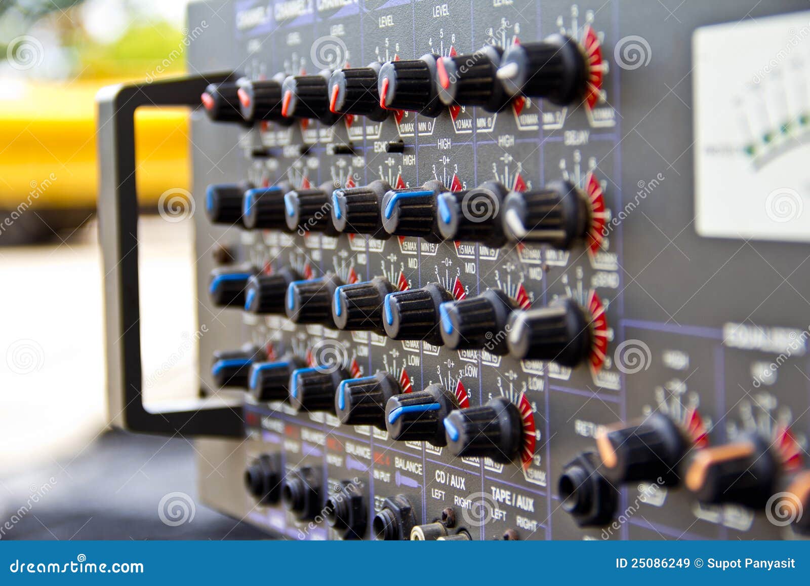 Audio Sound Mixer with Buttons Stock Image - Image of panel ...