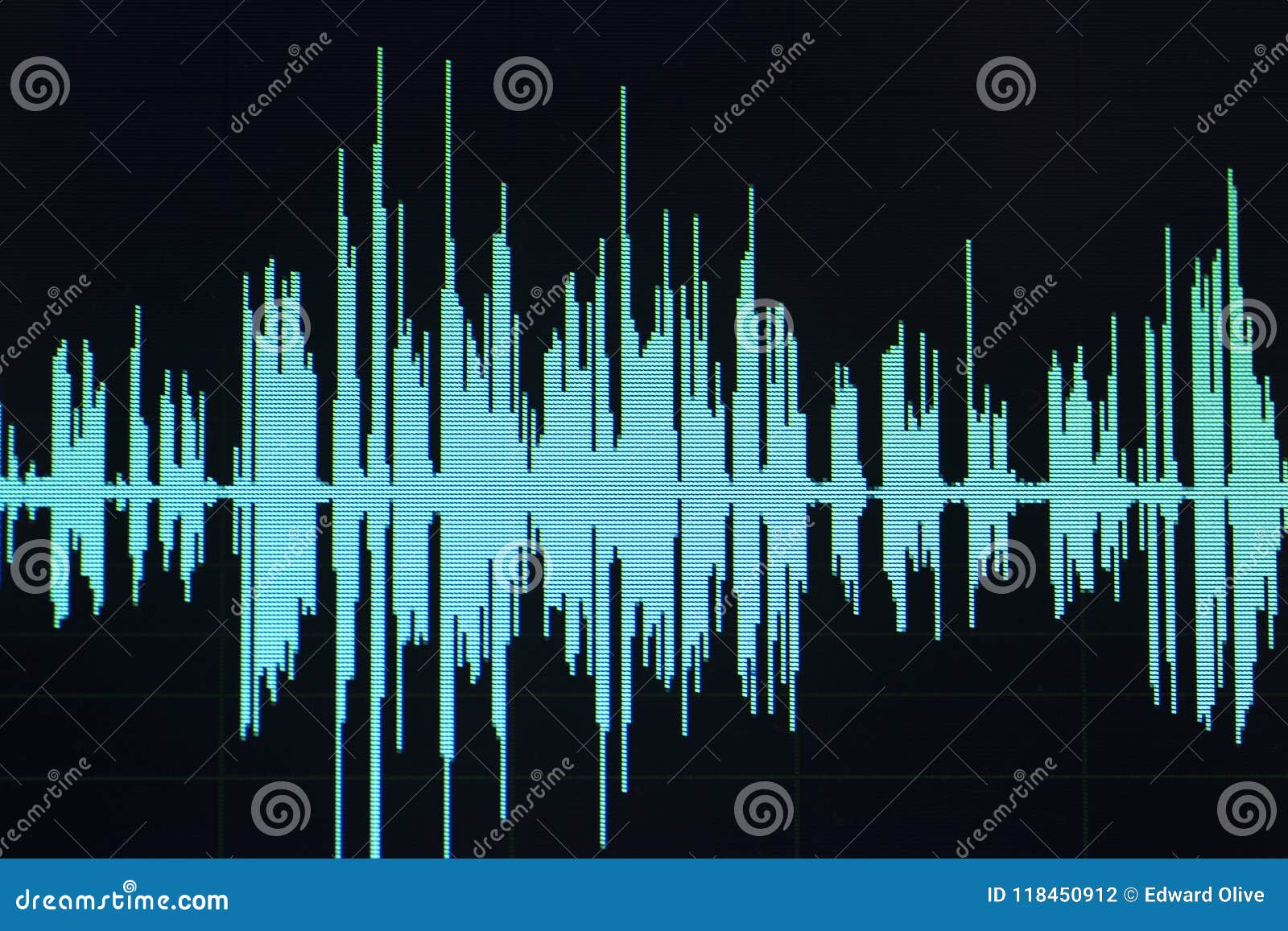 Audio Sound Wave Studio Editing Stock Photo - Image of computer ...