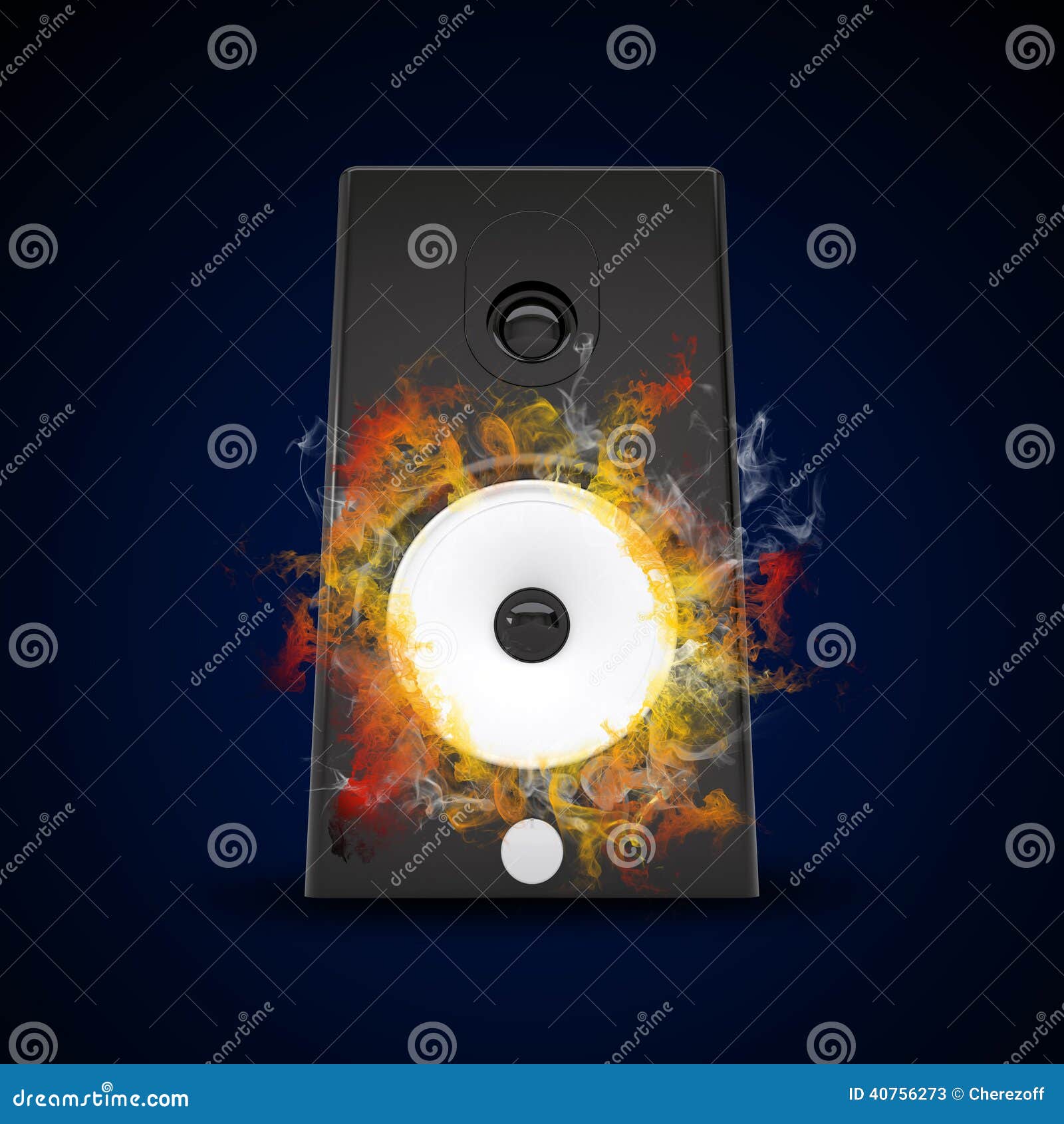 Audio Speaker in the Colored Smoke Stock Illustration - Illustration of ...
