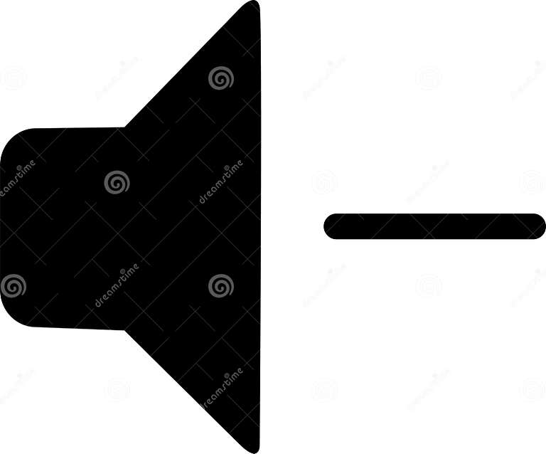 Audio Speaker Decrease or Low Volume Sound Flat Vector Icon Stock Vector - Illustration of play ...