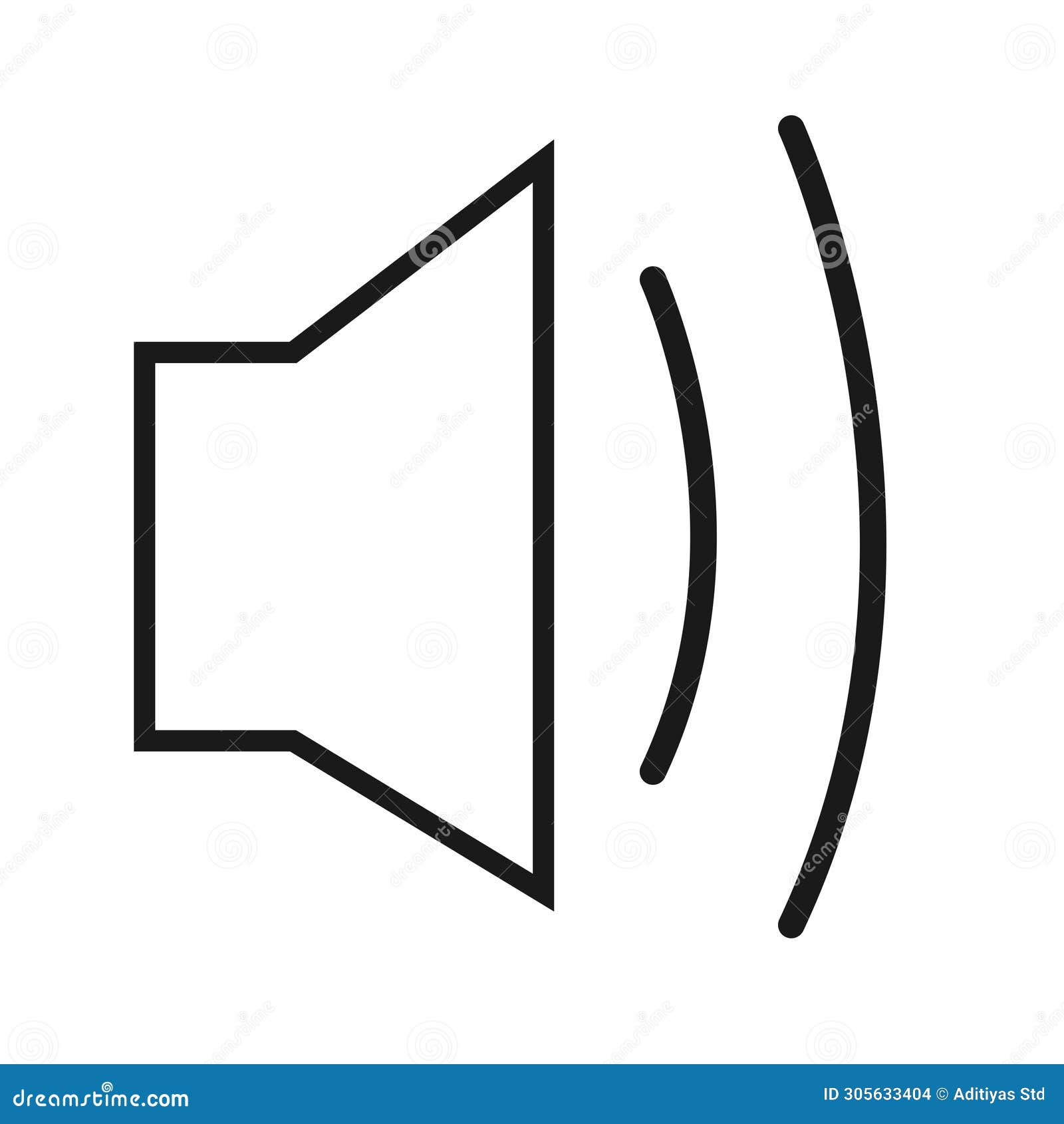 Audio Speaker Volume on Line Art Icon for Apps and Websites. Vector ...