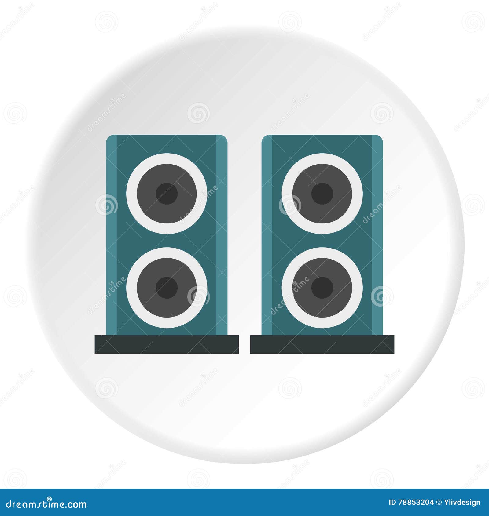 Audio Speakers Icon, Flat Style Stock Vector - Illustration of design ...