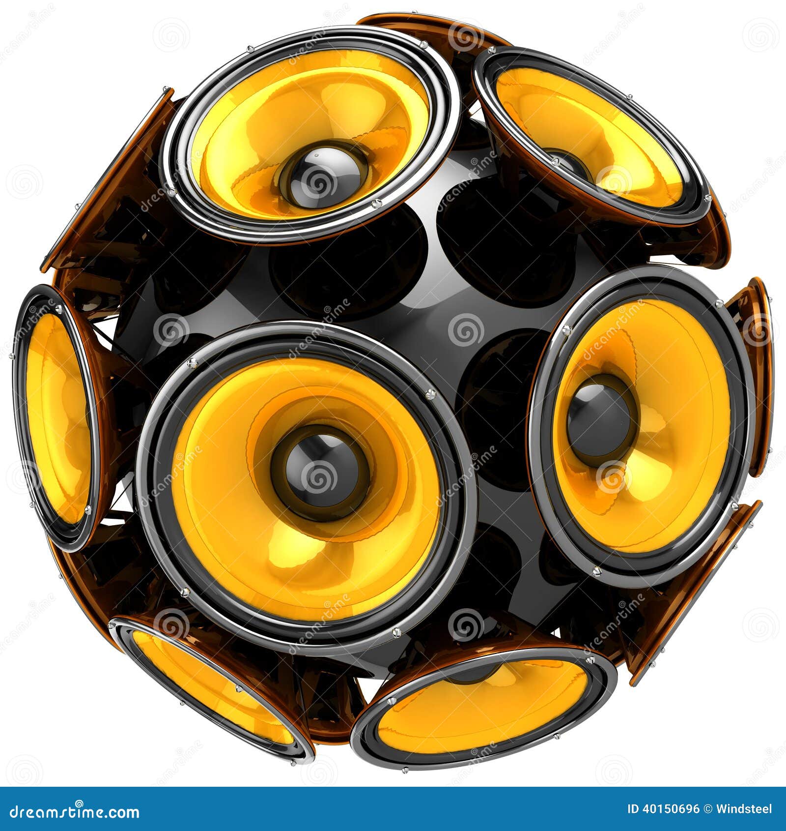Audio speakers sphere stock illustration. Illustration of rock - 40150696