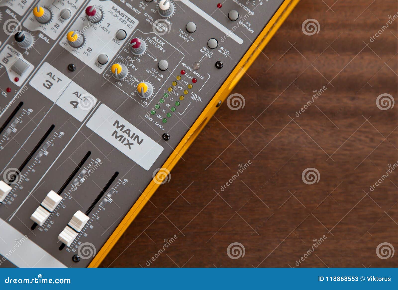 Audio Studio Sound Mixer Equalizer Board Controls Stock Image - Image ...
