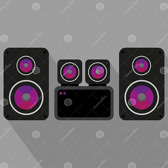 Audio System Drawing. Modern Technology. Vector Illustration. Stock ...