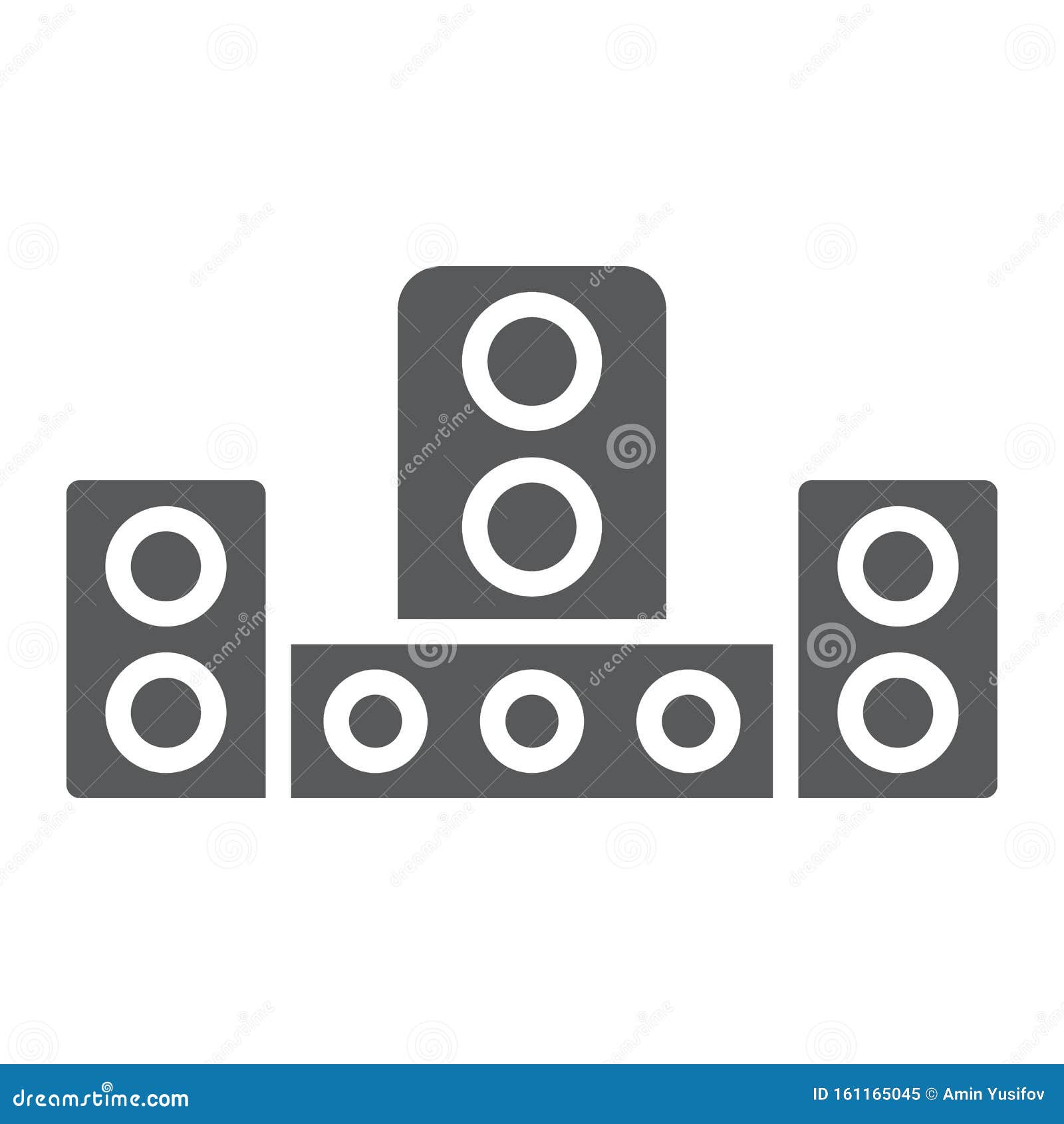 Audio System Glyph Icon, Technology and Device, Sound System Sign ...