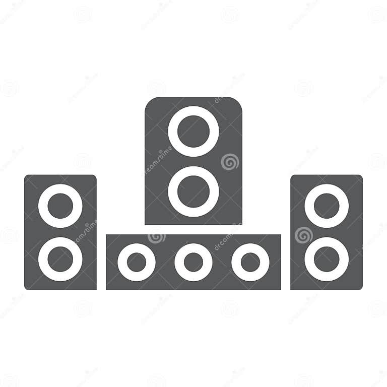 Audio System Glyph Icon, Technology and Device, Sound System Sign ...