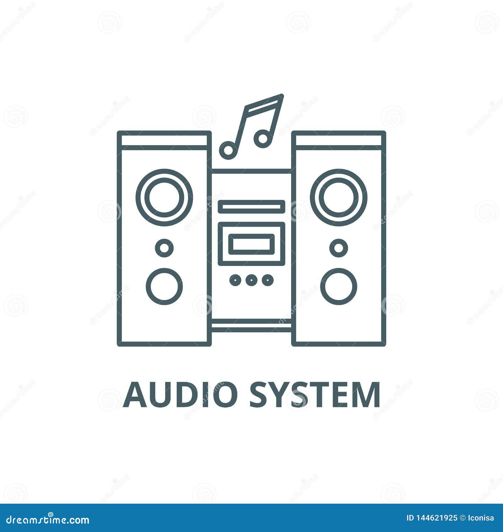 Audio System Line Icon, Vector. Audio System Outline Sign, Concept ...