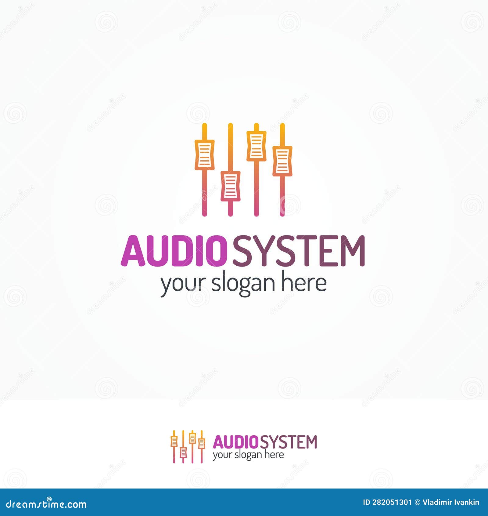 Audio System Logo Set with Equalizer Icon Stock Vector - Illustration ...