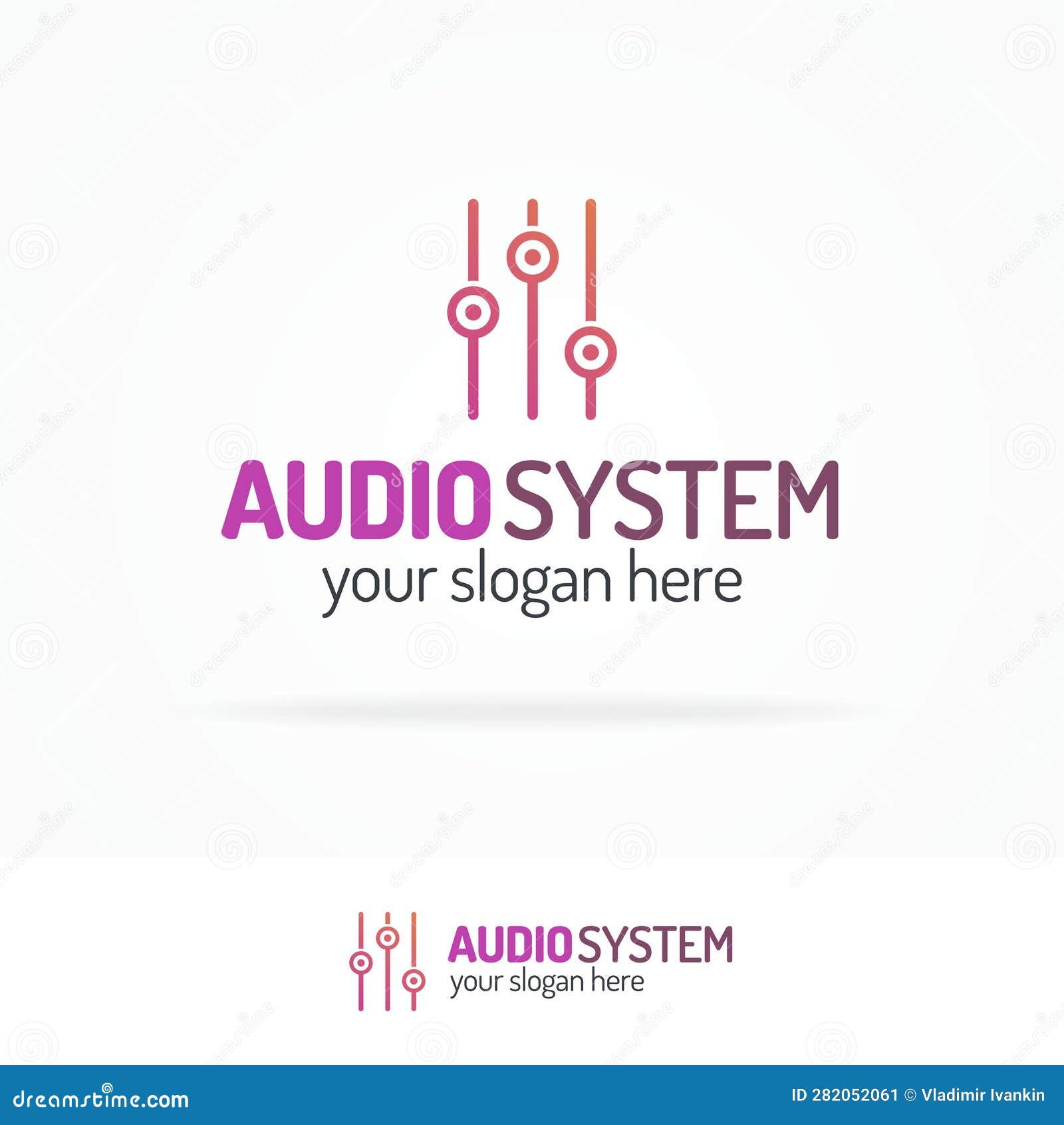 Audio System Logo Set with Equalizer Line Modern Color Style Stock ...