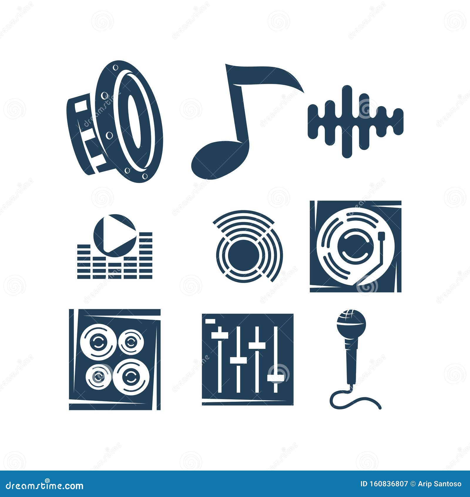 Audio System Logo Template Set Icon Symbol Vector Stock Vector ...