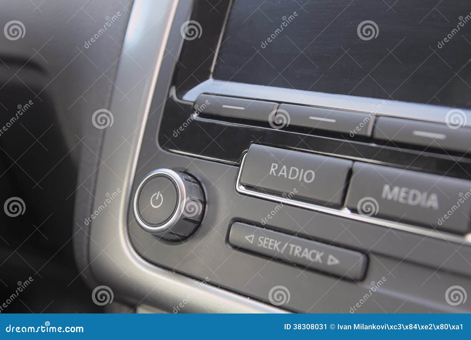 Audio system in modern car stock image. Image of music - 38308031