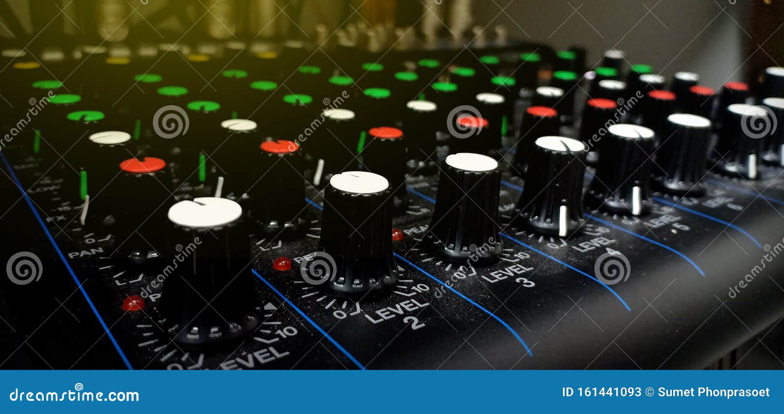 Audio system orange light stock image. Image of mixer - 161441093