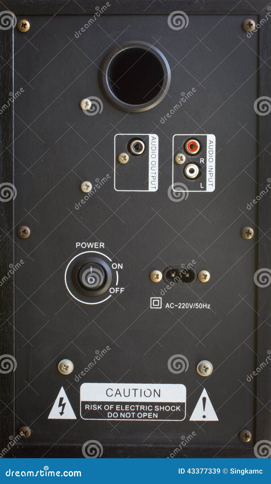 Audio System Output on the Black Background Stock Image - Image of ...