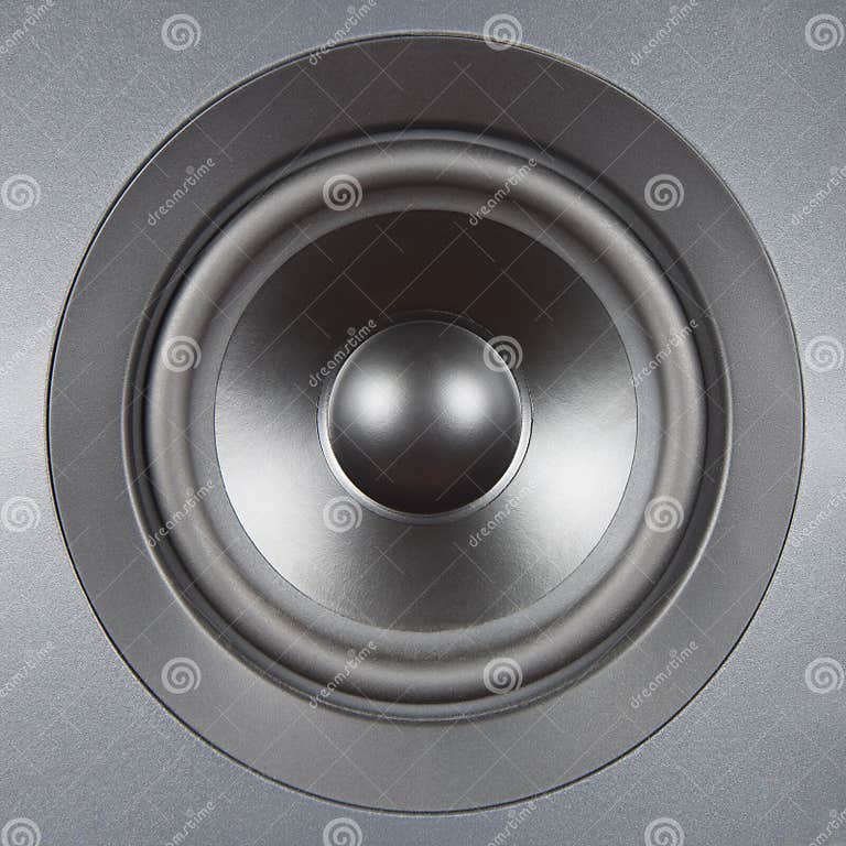 Audio System. Silver Speaker Close Up. Stock Photo - Image of modern ...