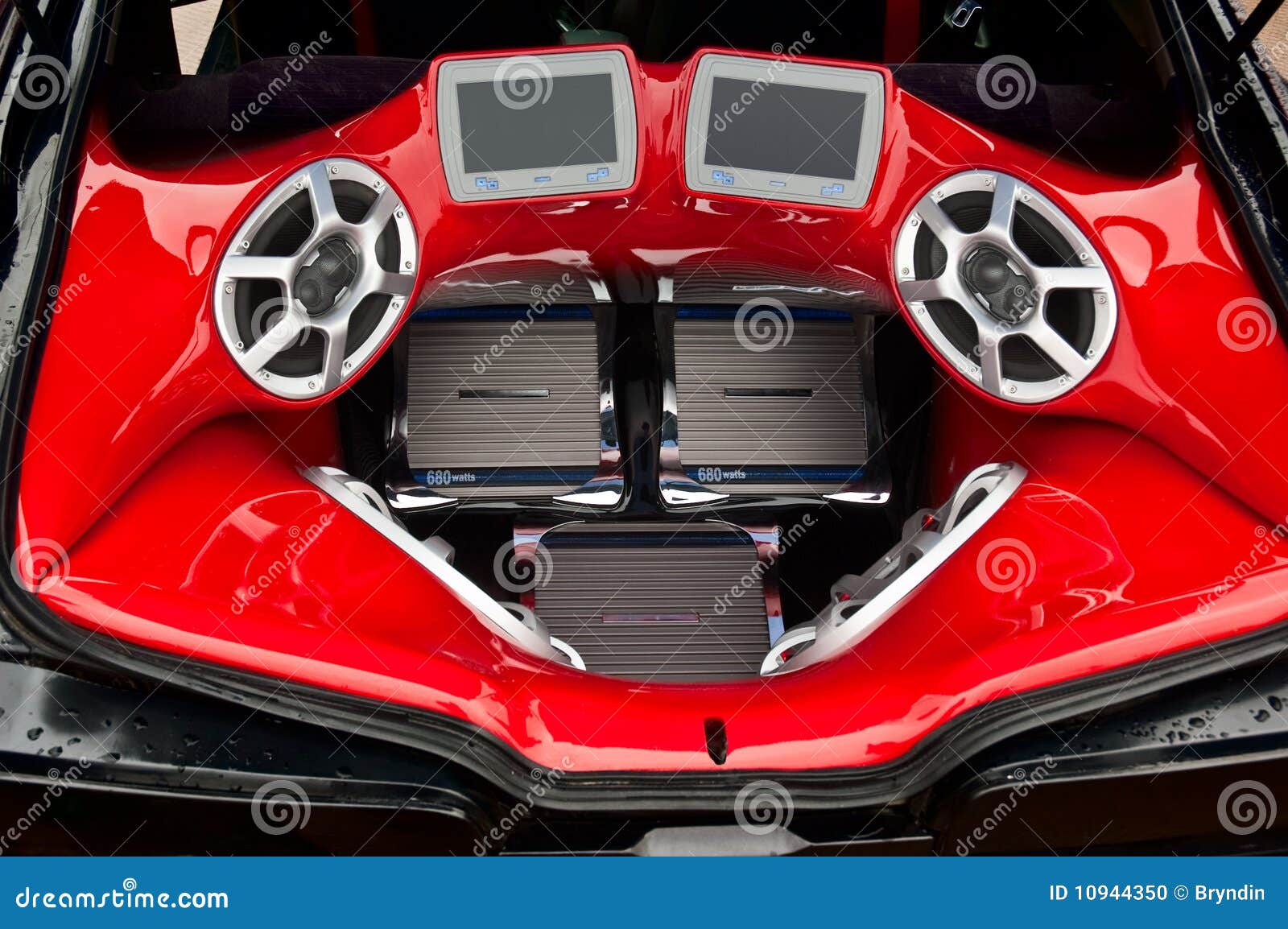 Audio system in the trunk stock photo. Image of power - 10944350