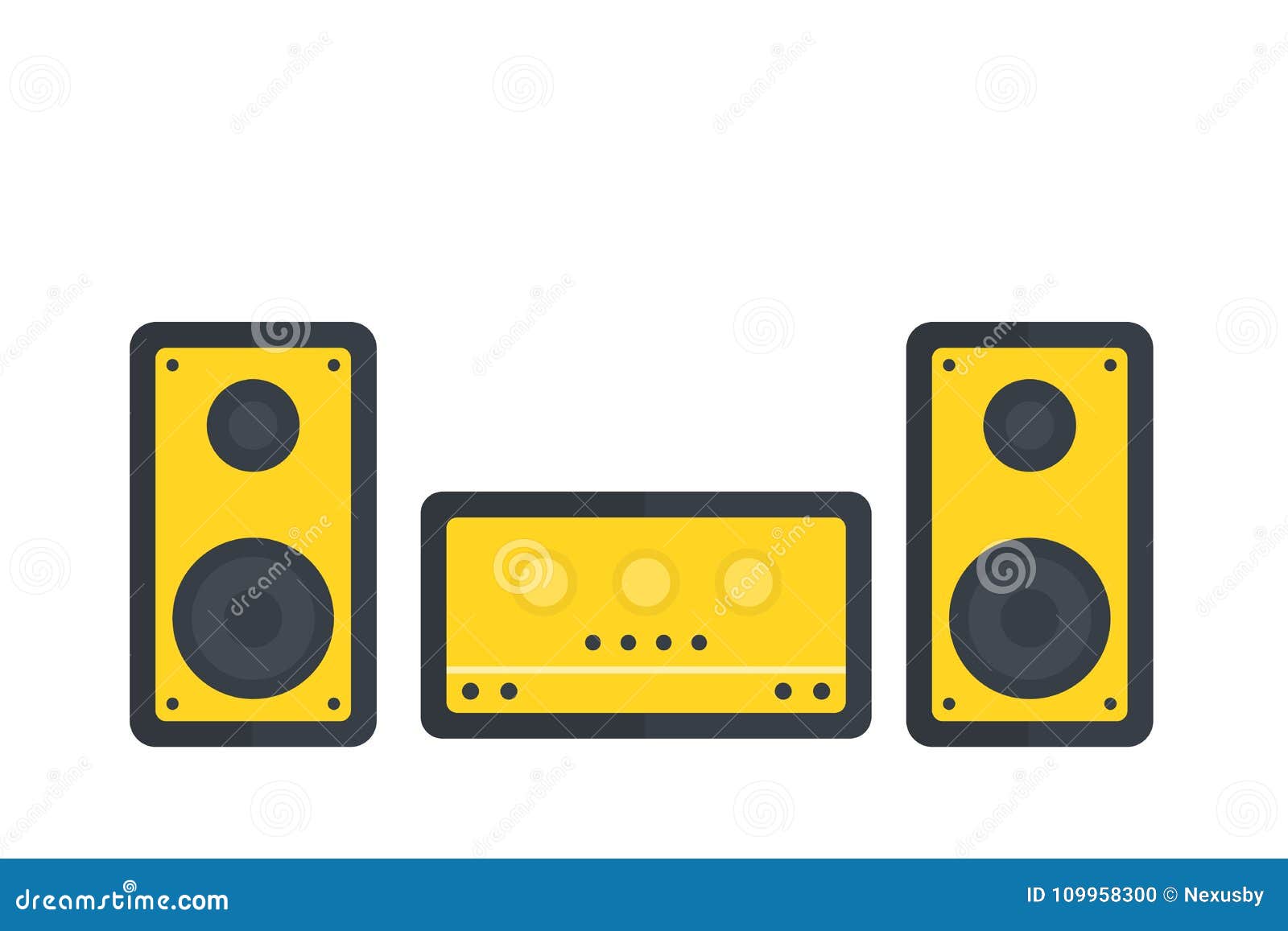 Audio System Vector Illustration Stock Vector - Illustration of loud ...