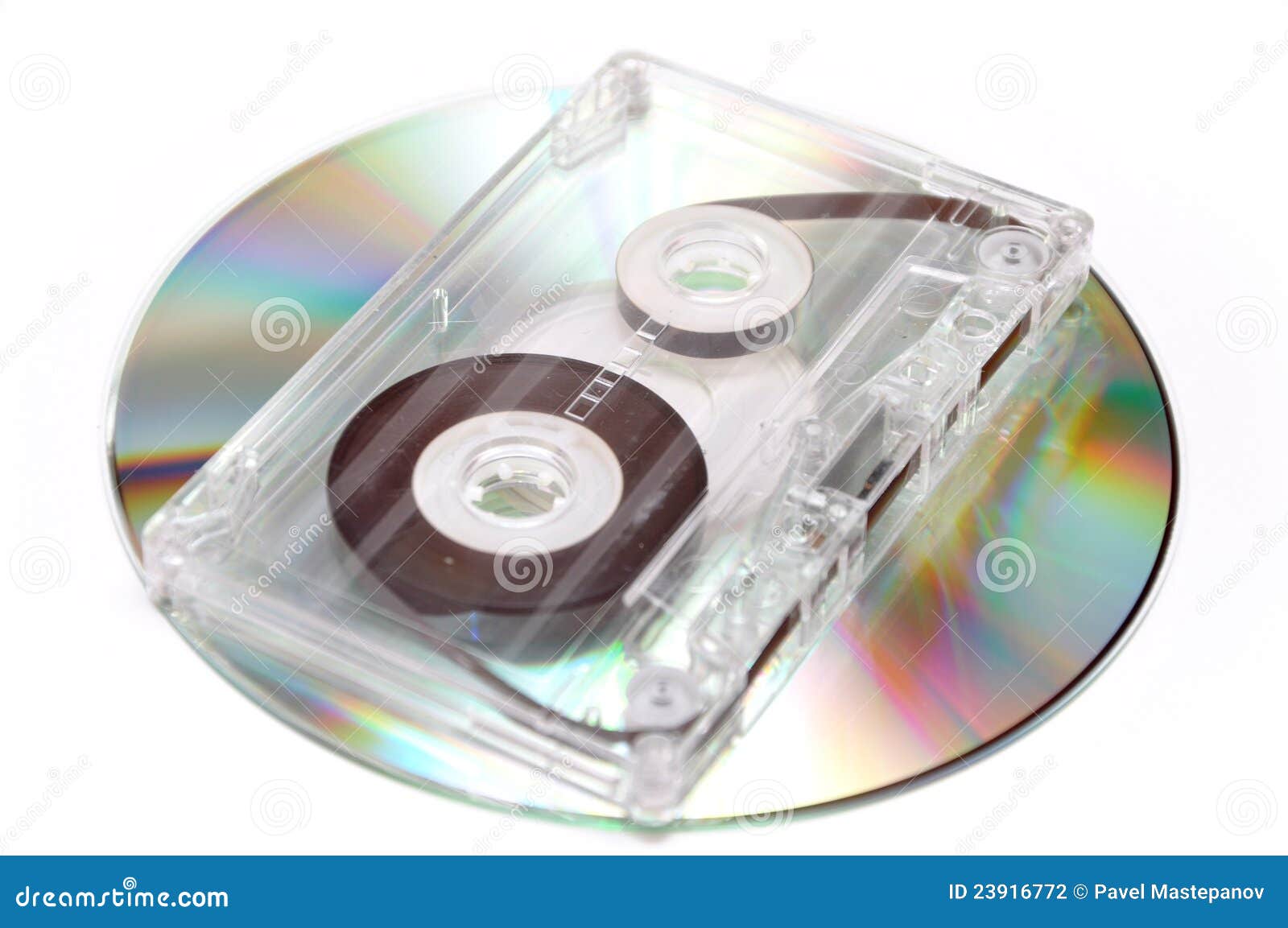 Audio Tape Cassette and Digital Compact Disc Stock Photo - Image of ...