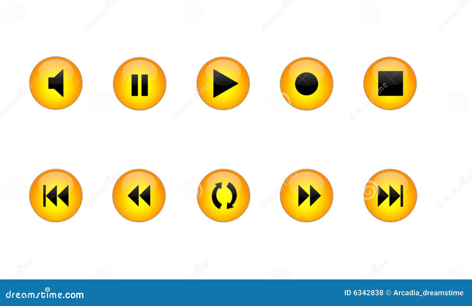 Audio and Video Button Symbols Stock Illustration - Illustration of ...