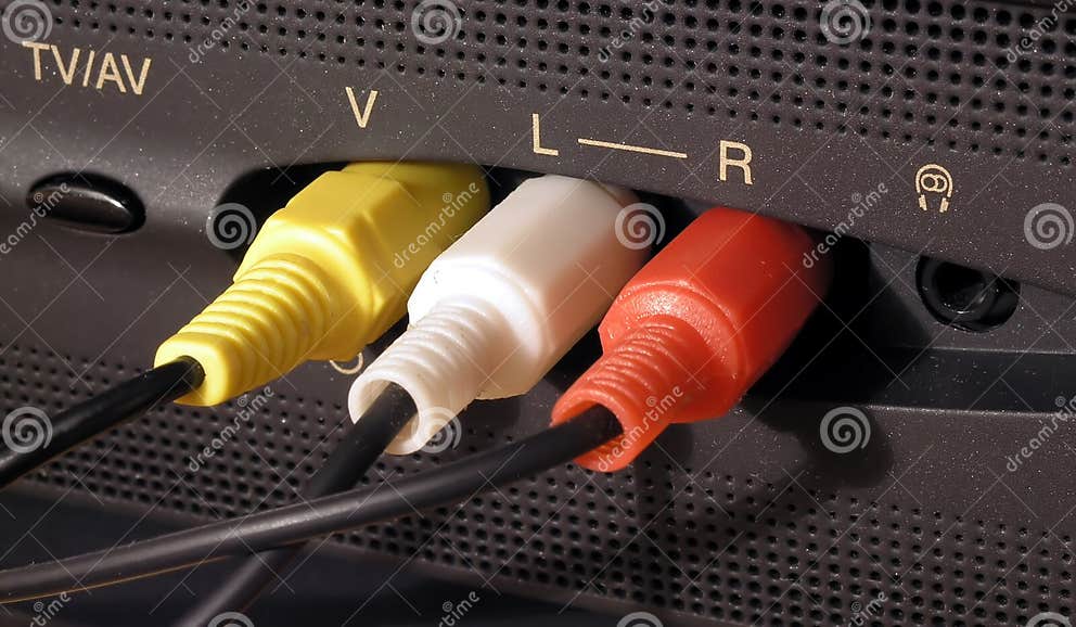Audio and Video Cable Connection Stock Image - Image of device ...