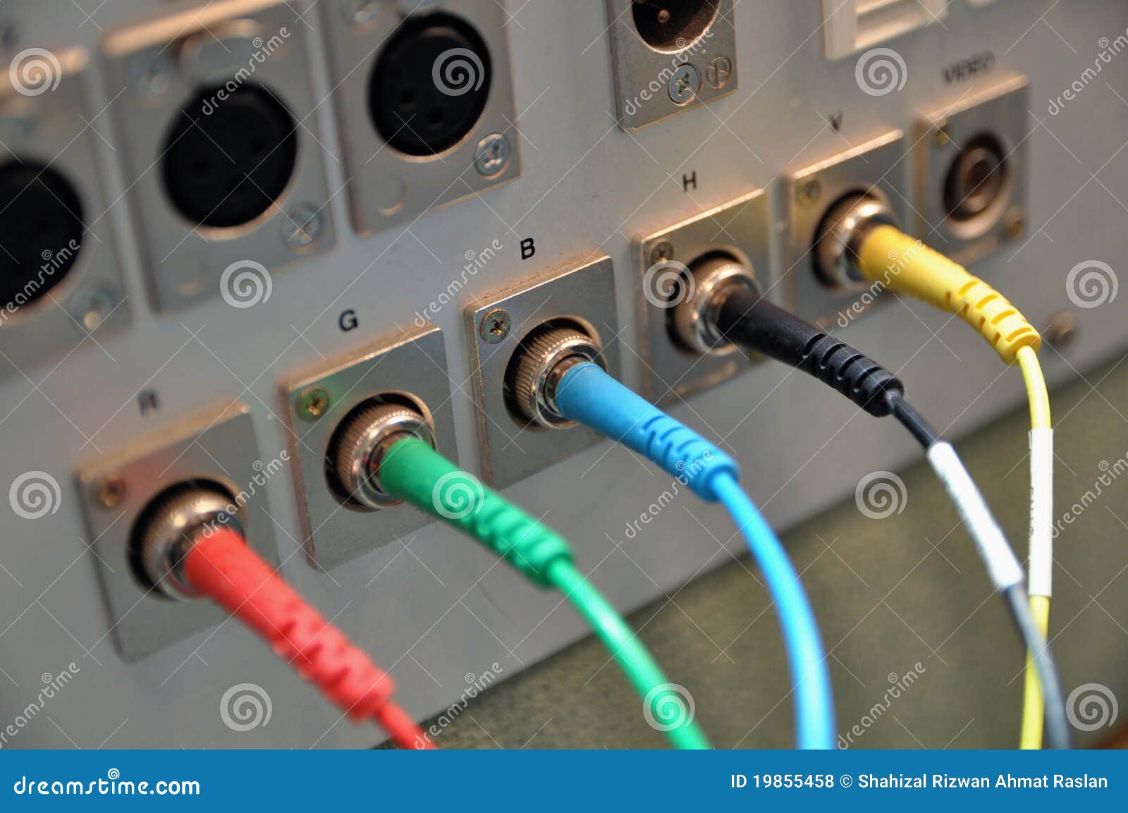 Audio and Video Connector Panel Stock Photo - Image of audiovisual ...