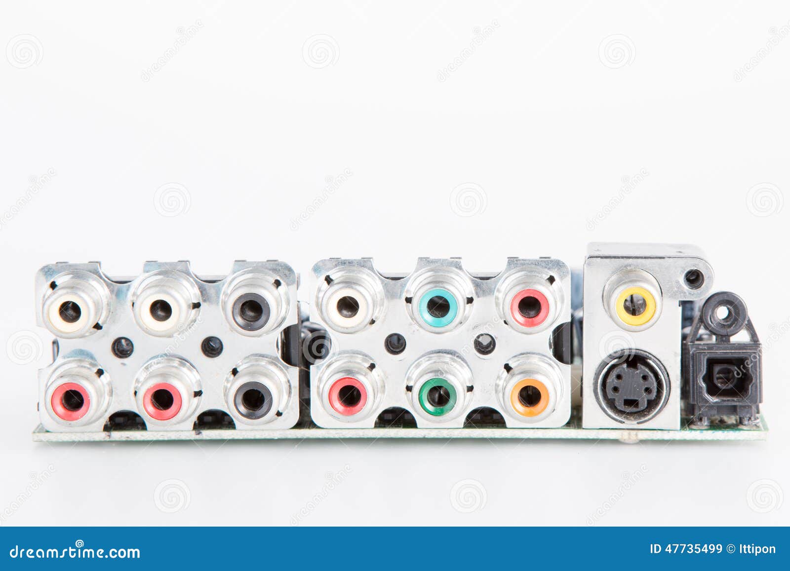 Audio and video connectors stock image. Image of panel - 47735499