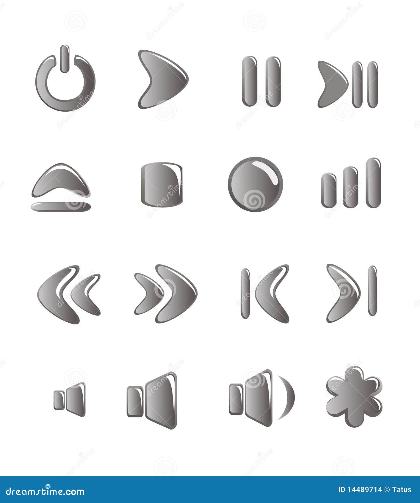 Audio-video Control Buttons Stock Vector - Illustration of browser ...