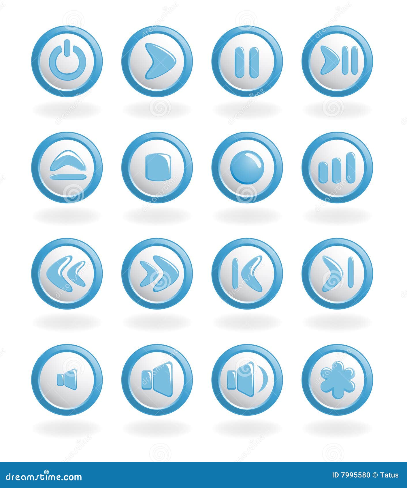Audio-video Control Buttons. Stock Vector - Illustration of browser ...