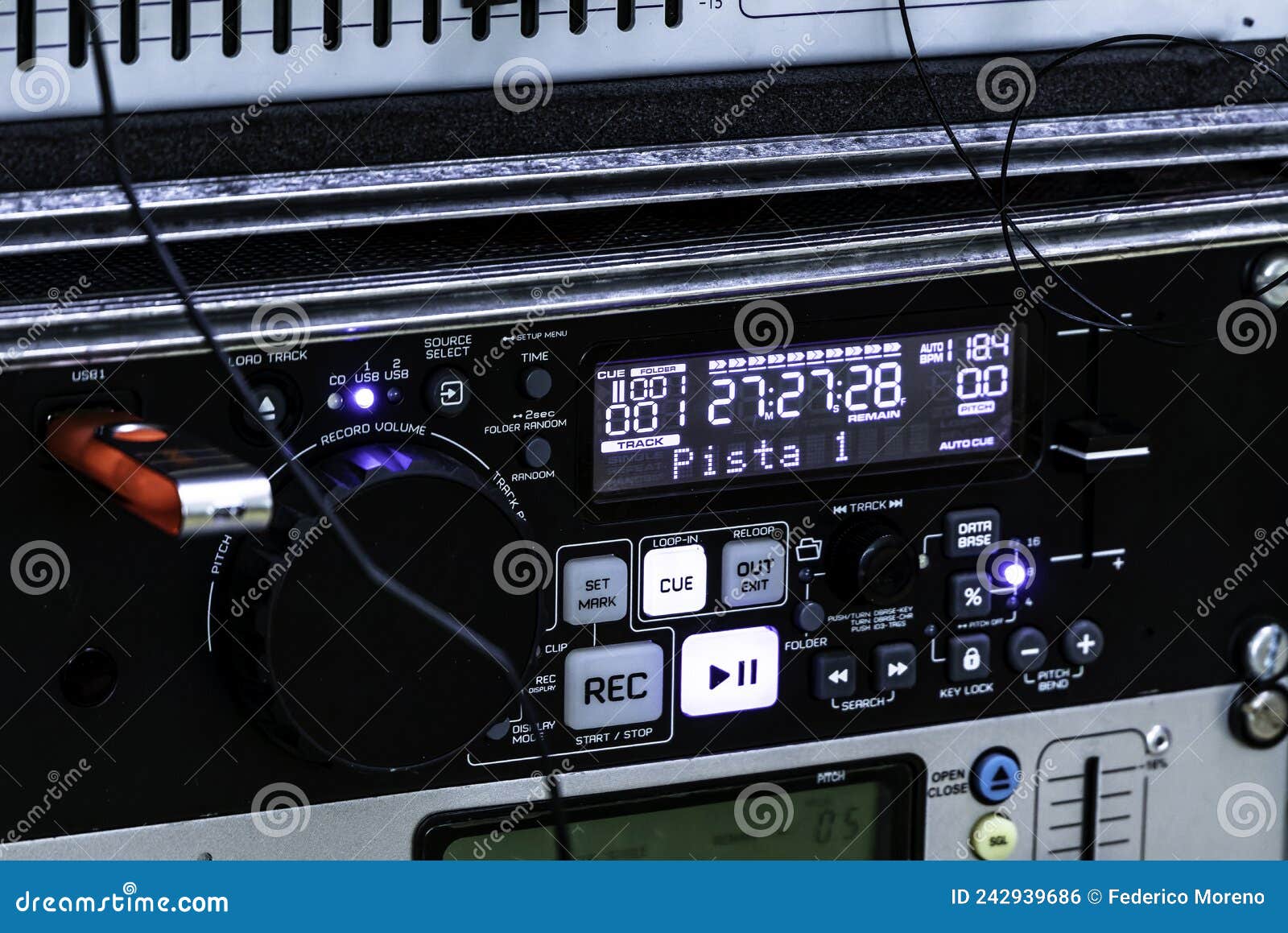 Audio and Video Control Panel with LCD Display for Broadcasting Stock ...