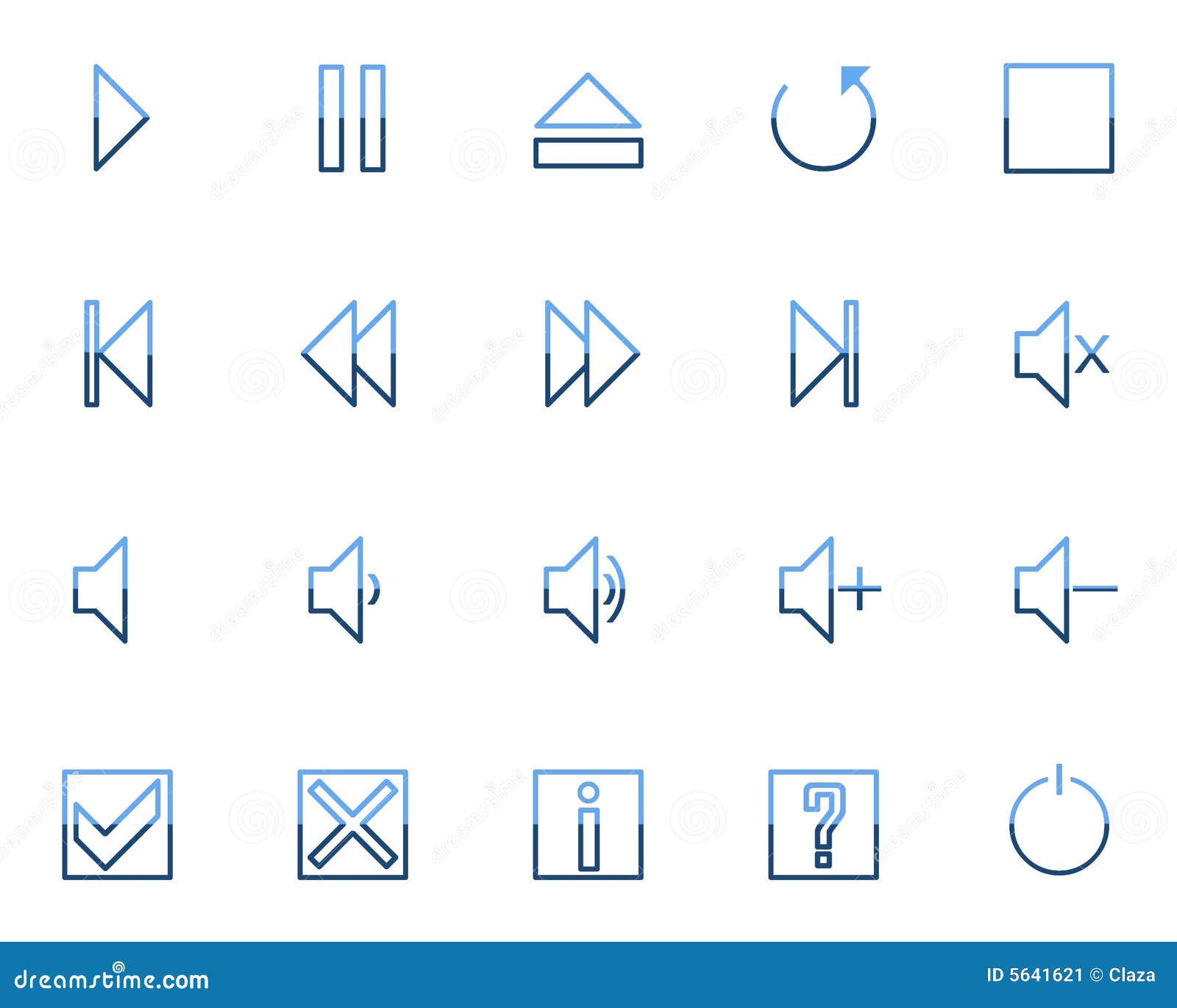 Audio Video Media Icons Set No.2 - Blue Stock Illustration ...