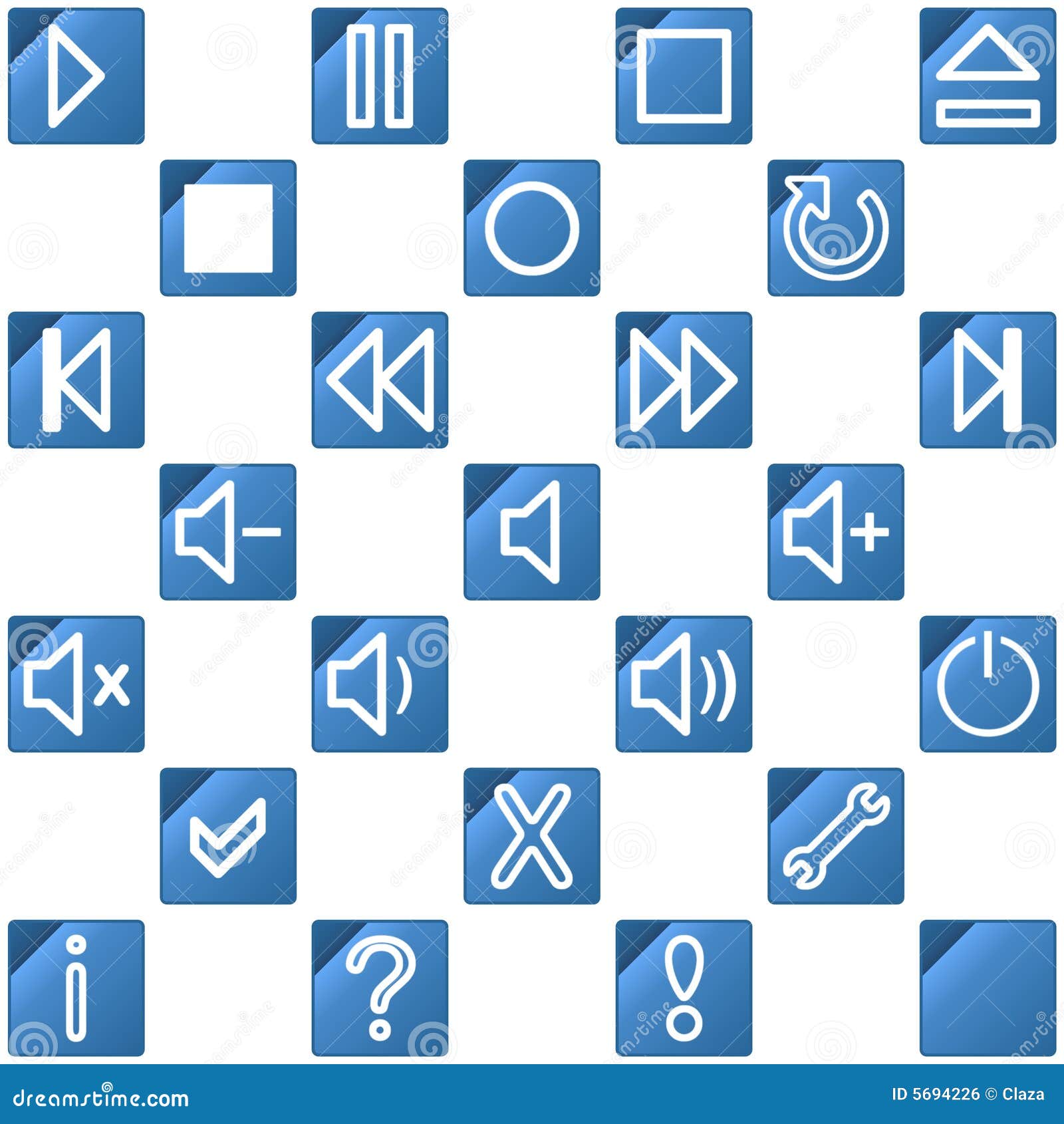 Video Media Player Icons Vector Set. Multimedia Music Audio Control ...