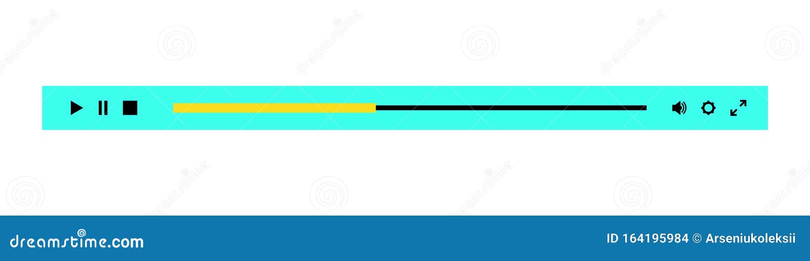 Audio or Video Player Navigation Bar Stock Vector - Illustration of ...